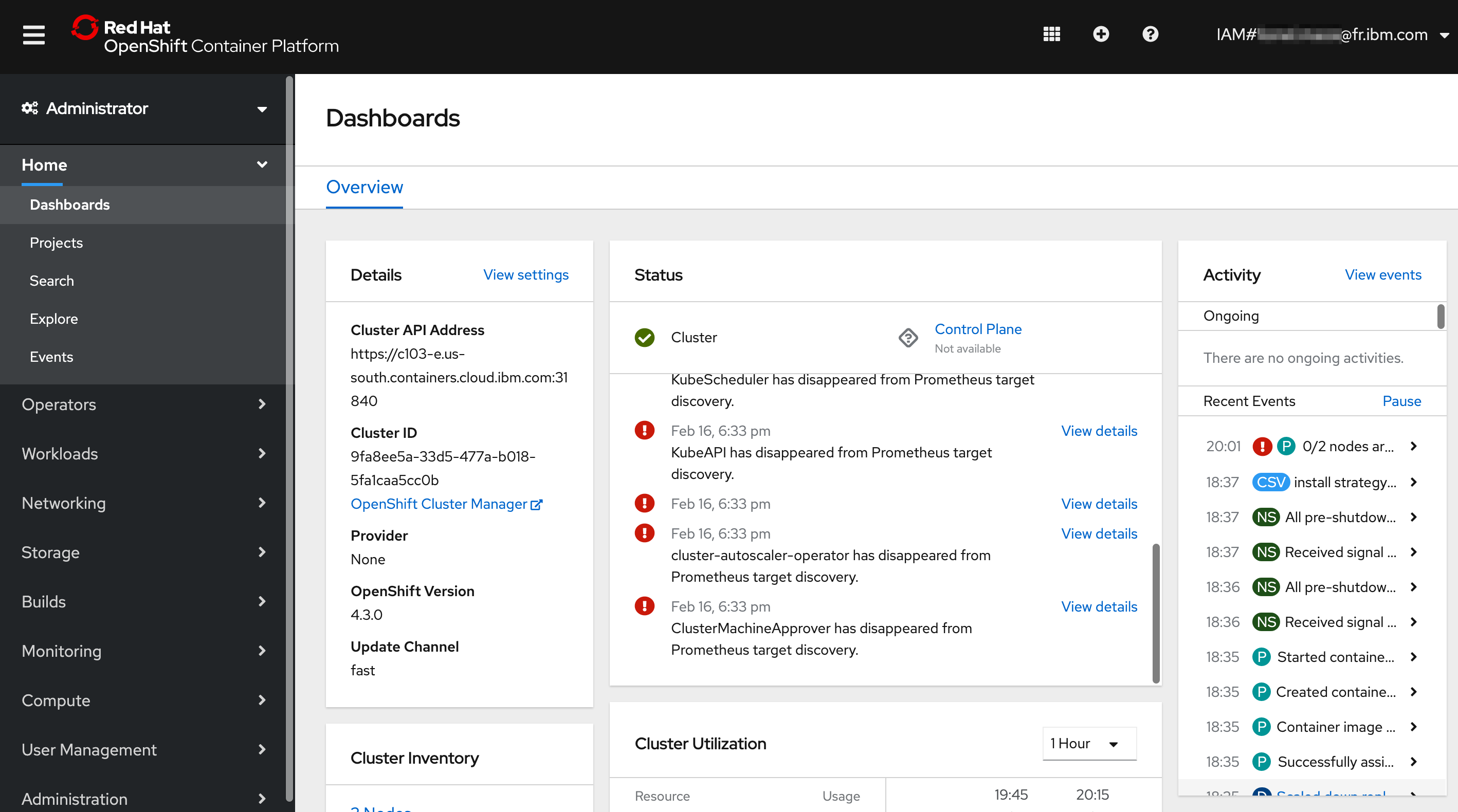 2 OpenShift Cluster IBM Lab Using OpenShift Event Streams And
